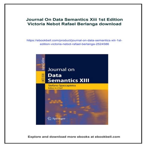 Journal On Data Semantics Xiii 1st Edition Victoria Nebot Rafael ...