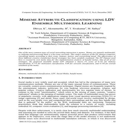 MIMEME ATTRIBUTE CLASSIFICATION USING LDV ENSEMBLE MULTIMODEL LEARNING | PDF