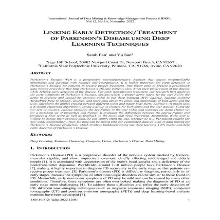 PARKINSON’S DISEASE DETECTION USING MACHINE LEARNING | PDF