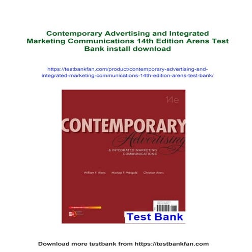 Contemporary Advertising and Integrated Marketing Communications 14th ...