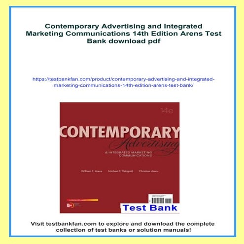 Contemporary Advertising and Integrated Marketing Communications 14th ...