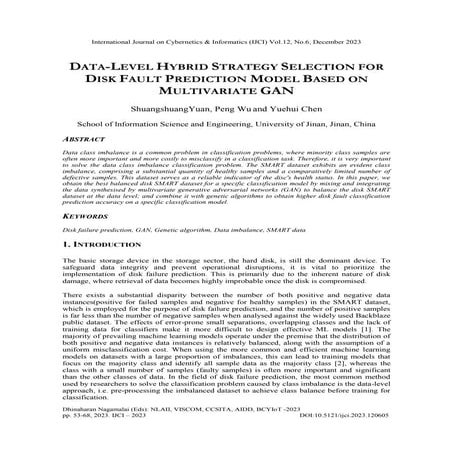Data Level Hybrid Strategy Selection For Disk Fault Prediction Model 6304