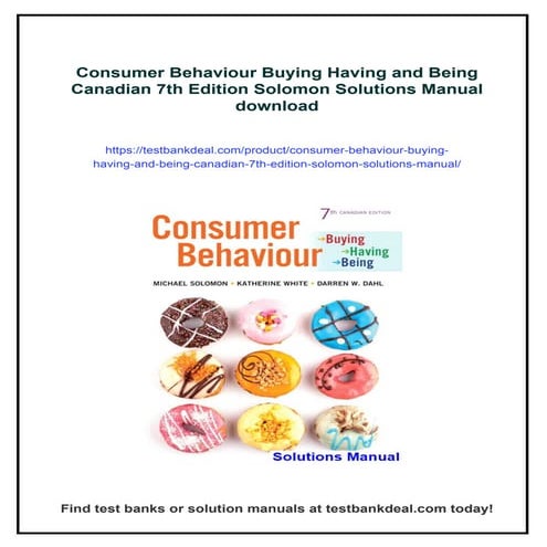 Consumer Behaviour Buying Having and Being Canadian 7th Edition Solomon ...