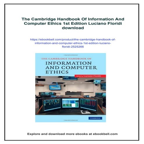 The Cambridge Handbook Of Information And Computer Ethics 1st Edition ...