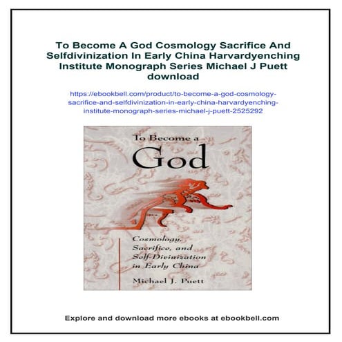 To Become A God Cosmology Sacrifice And Selfdivinization In Early China ...