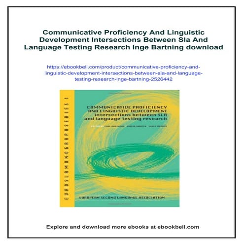 Communicative Proficiency And Linguistic Development Intersections ...
