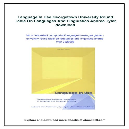 Language In Use Georgetown University Round Table On Languages And ...