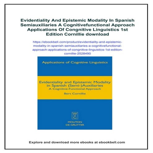 Evidentiality And Epistemic Modality In Spanish Semiauxiliaries A ...