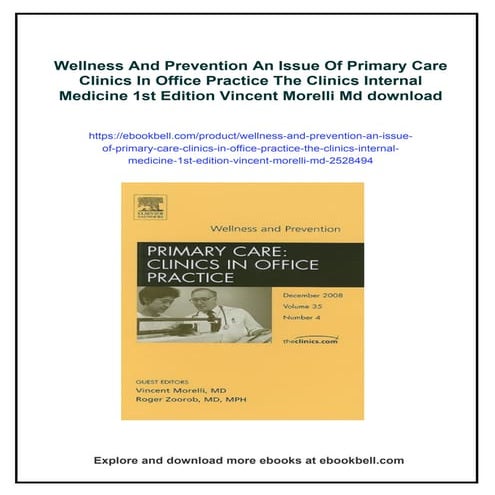 Wellness And Prevention An Issue Of Primary Care Clinics In Office ...