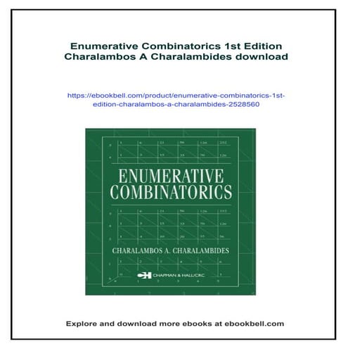 Enumerative Combinatorics 1st Edition Charalambos A Charalambides | PDF