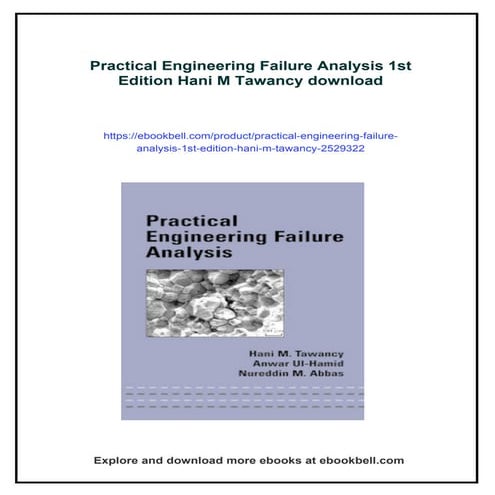 Practical Engineering Failure Analysis 1st Edition Hani M Tawancy | PDF
