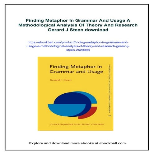 Finding Metaphor In Grammar And Usage A Methodological Analysis Of ...