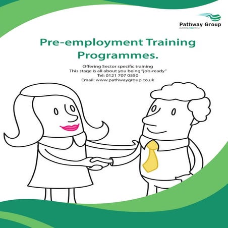 Pre Employment Training Programmes - funding for training courses for ...