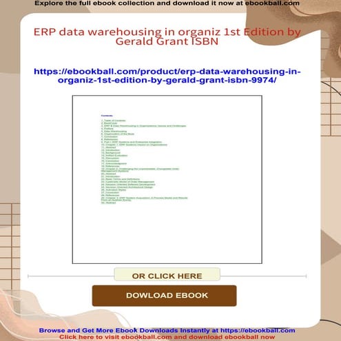 ERP data warehousing in organiz 1st Edition by Gerald Grant ISBN | PDF