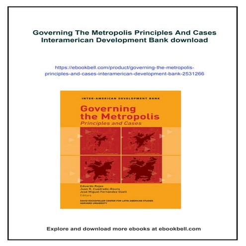 Governing The Metropolis Principles And Cases Interamerican Development ...