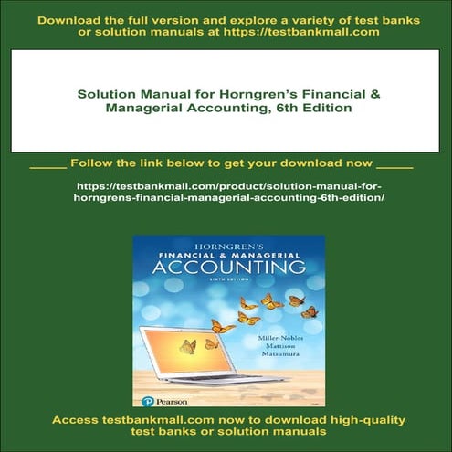 Solution Manual for Horngren’s Financial & Managerial Accounting, 6th Edition | PDF