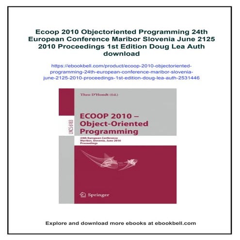 Ecoop 2010 Objectoriented Programming 24th European Conference Maribor ...