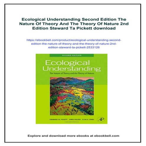 Ecological Understanding Second Edition The Nature Of Theory And The ...