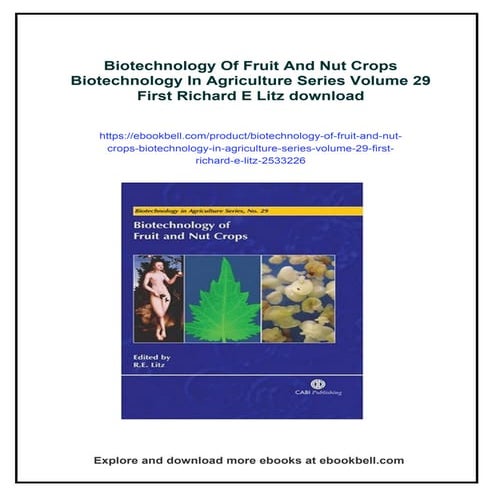 Biotechnology Of Fruit And Nut Crops Biotechnology In Agriculture ...