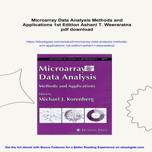 Microarray Data Analysis Methods and Applications 1st Edition Ashani T. Weeraratna | PDF