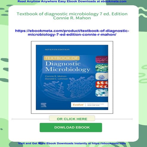 Textbook of diagnostic microbiology 7 ed. Edition Connie R. Mahon | PDF