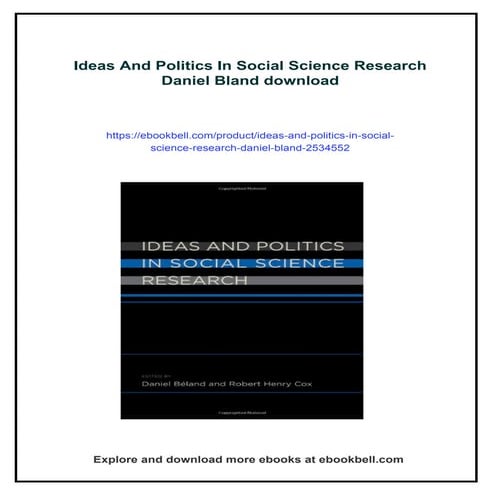 Ideas And Politics In Social Science Research Daniel Bland | PDF