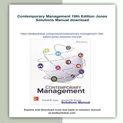 Contemporary Management 10th Edition Jones Solutions Manual | PDF