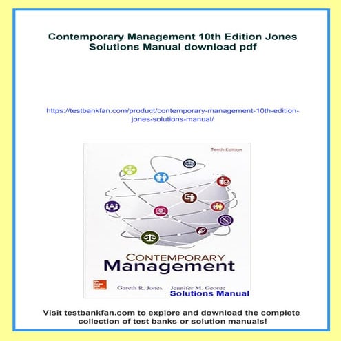 Contemporary Management 10th Edition Jones Solutions Manual | PDF