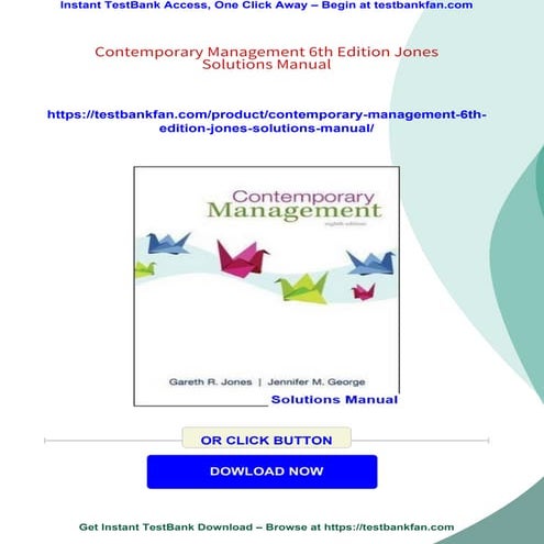 Contemporary Management 6th Edition Jones Solutions Manual | PDF