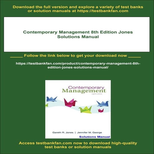 Contemporary Management 8th Edition Jones Solutions Manual | PDF