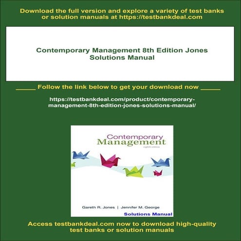 Contemporary Management 8th Edition Jones Solutions Manual | PDF