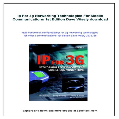 Ip For 3g Networking Technologies For Mobile Communications 1st Edition ...