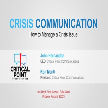 Crisis communication presentation and crisis awareness | PPT