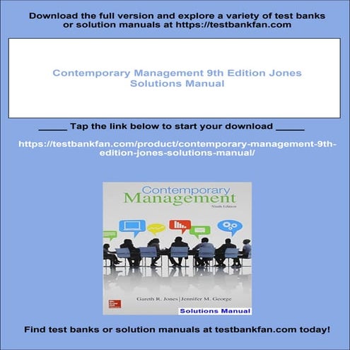 Contemporary Management 9th Edition Jones Solutions Manual | PDF