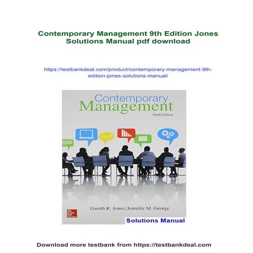 Contemporary Management 9th Edition Jones Solutions Manual | PDF