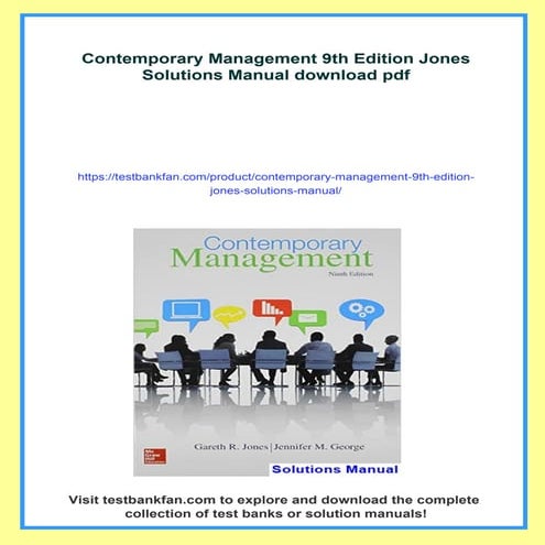 Contemporary Management 9th Edition Jones Solutions Manual | PDF