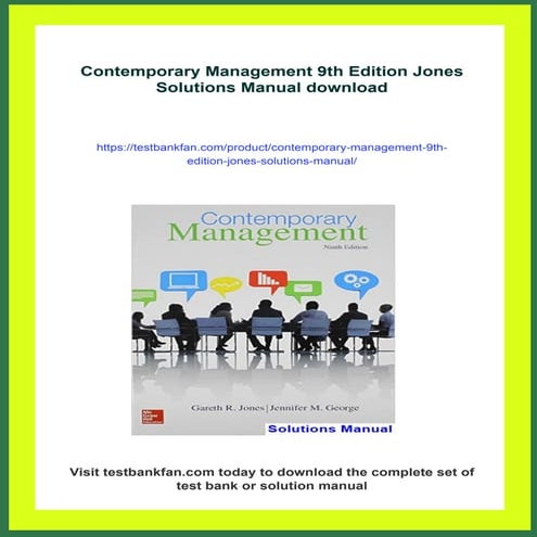 Contemporary Management 9th Edition Jones Solutions Manual | PDF
