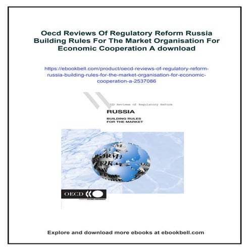 Oecd Reviews Of Regulatory Reform Russia Building Rules For The Market ...