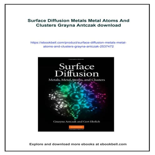 Surface Diffusion Metals Metal Atoms And Clusters Grayna Antczak | PDF