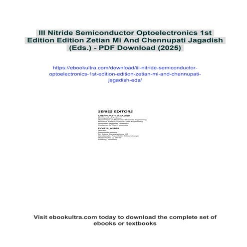 III Nitride Semiconductor Optoelectronics 1st Edition Edition Zetian Mi ...