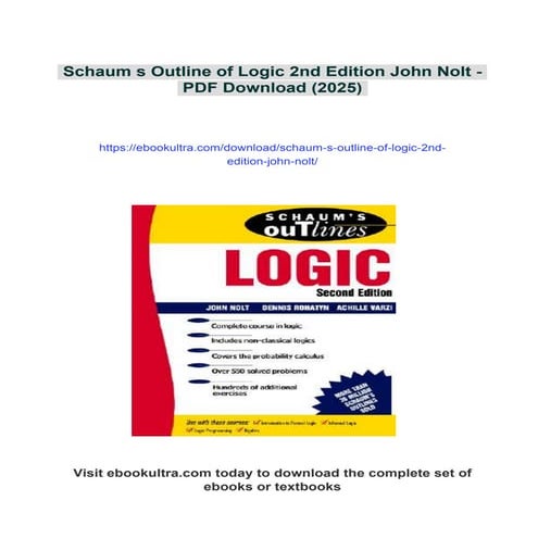 Schaum s Outline of Logic 2nd Edition John Nolt | PDF