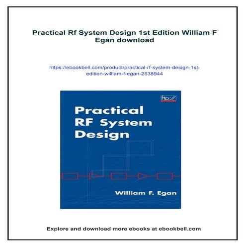 Practical Rf System Design 1st Edition William F Egan | PDF