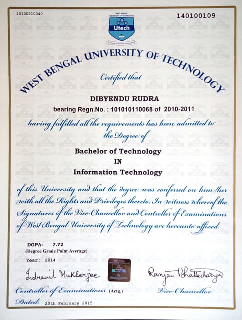 Original Degree Certificate | PDF