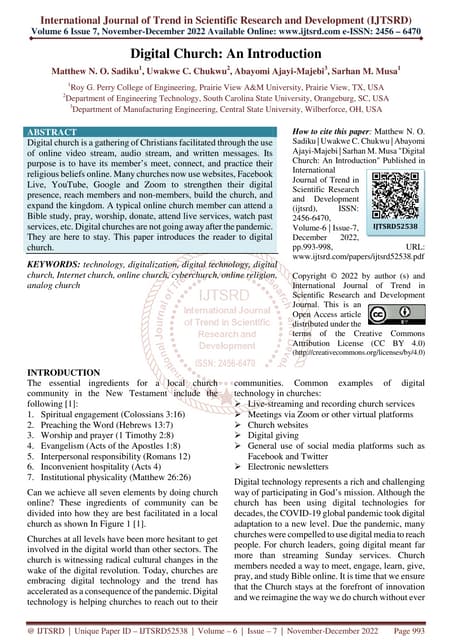 Digital Theology An Overview | PDF