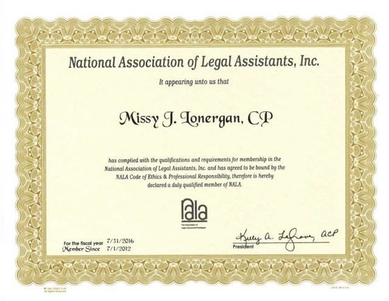 NALA CP CERTIFICATE | PDF