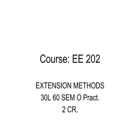 Extension Methods 202 for Agriculture general | PDF
