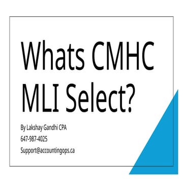 CMHC MLI Select program - Mortgage financing | PPT