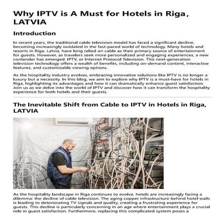 Why IPTV is A Must for Hotels in Riga，LATVIA | PDF