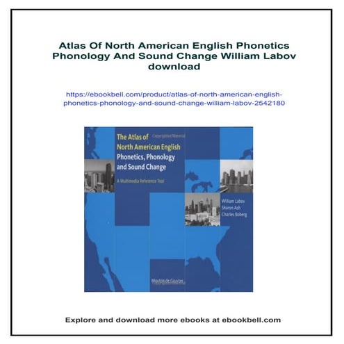 Atlas Of North American English Phonetics Phonology And Sound Change William Labov | PDF