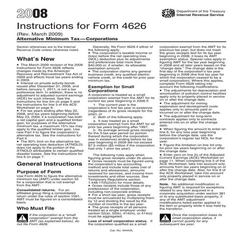 Form 4626-Alternative Minimum Tax-Corporations | PDF